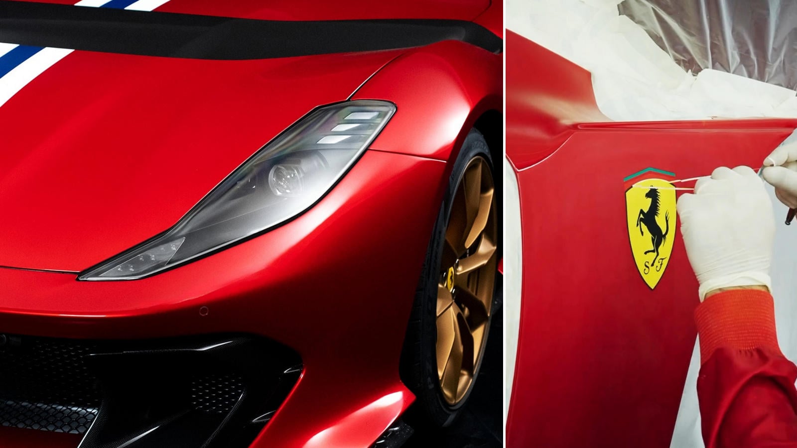 In the age of robotics and automation, Ferrari hand-paints its shield ...